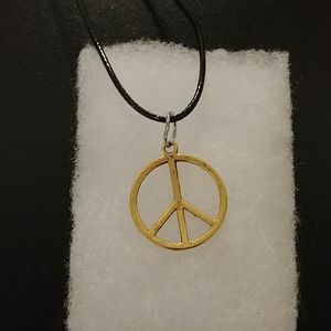 Jewelry | Gold Peace Sign Necklace | Poshmark